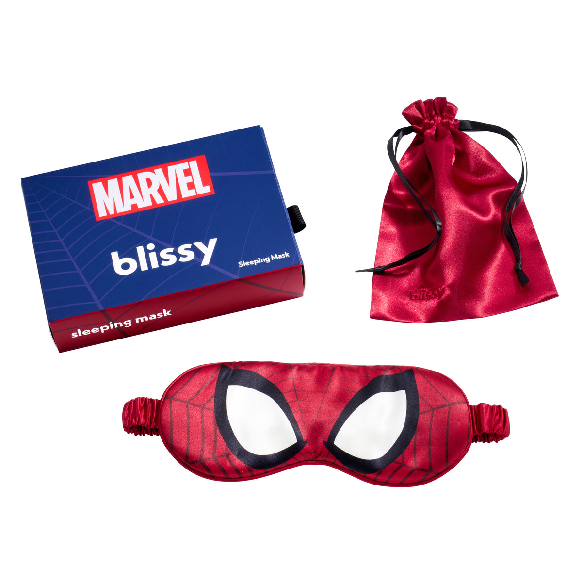 Blissy Silk Sleep Mask - 100% Mulberry 22-Momme - Spider-Man - Spidey ...